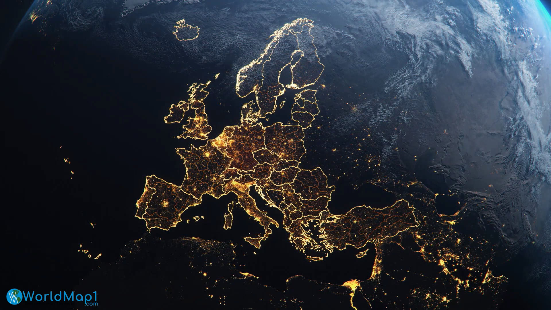 The Earth, Europe and Countries View from Space 3