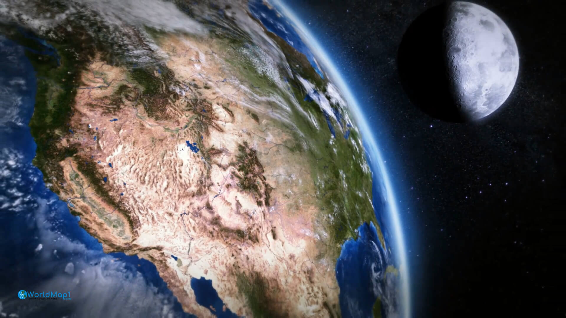 The Earth, North America and Countries View from Space 3
