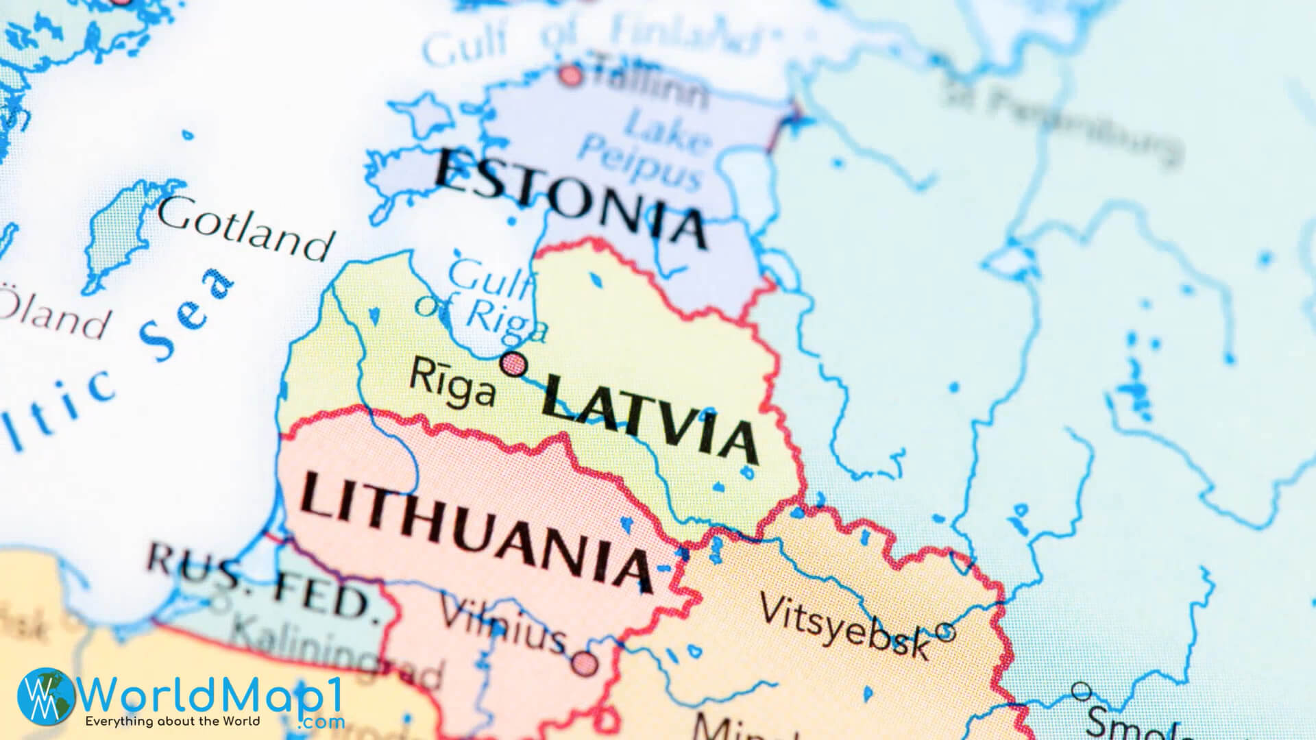 Latvia Free Printable Map