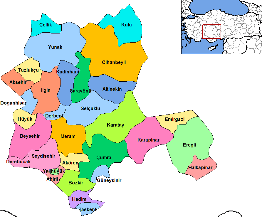 Konya Map - Turkey Konya Map - Turkey