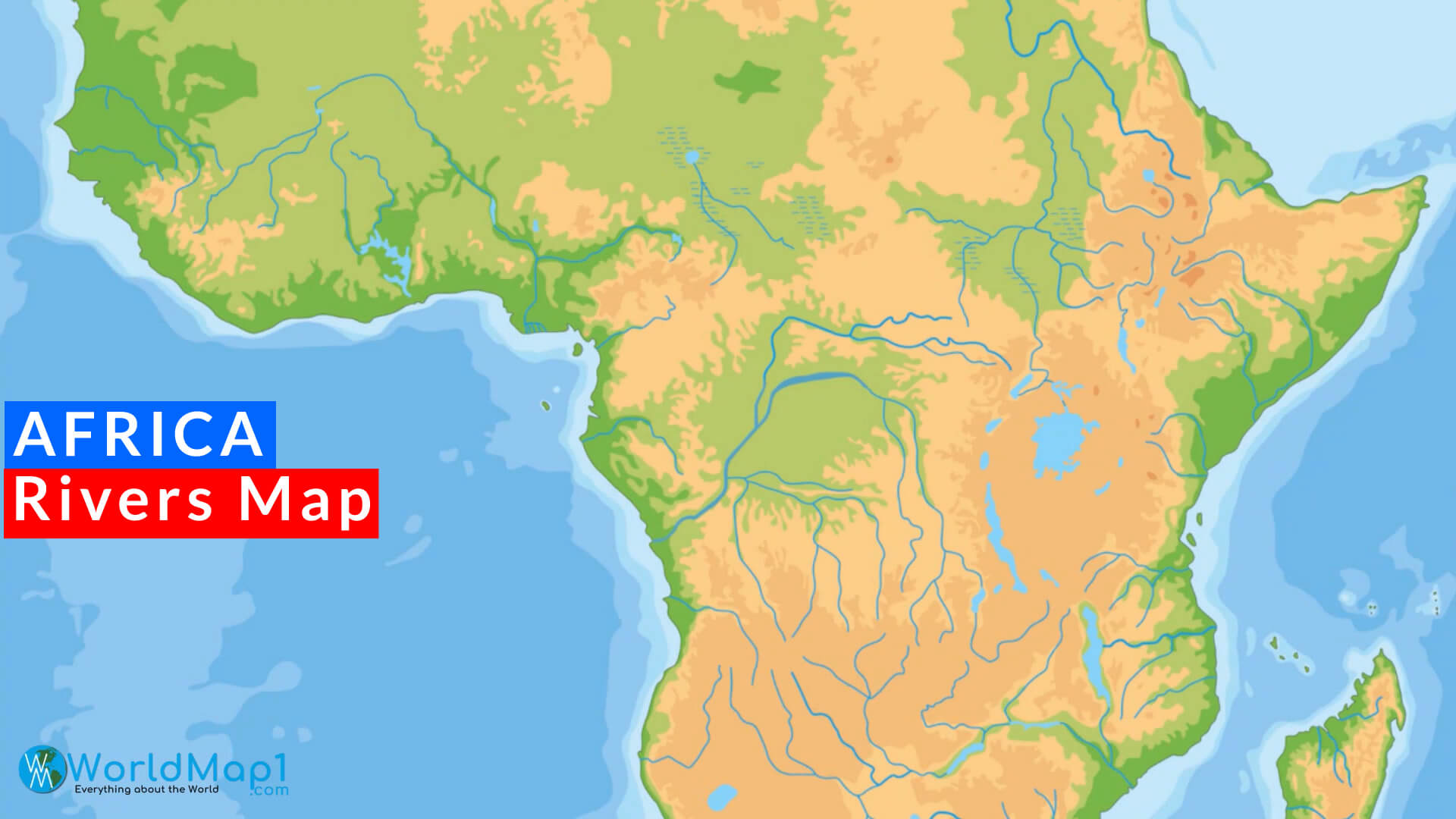 africa physical map rivers