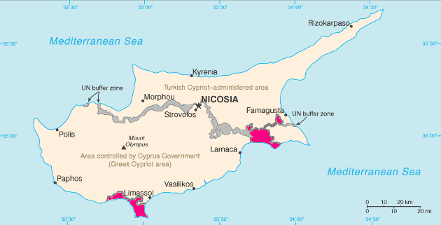 Akrotiri Sovereign Base Area Cyprus Map