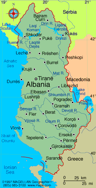 TIrana Map - Albania