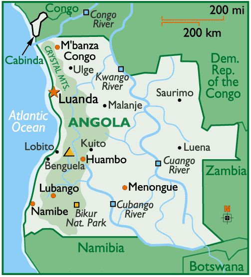 Huambo Map - Angola