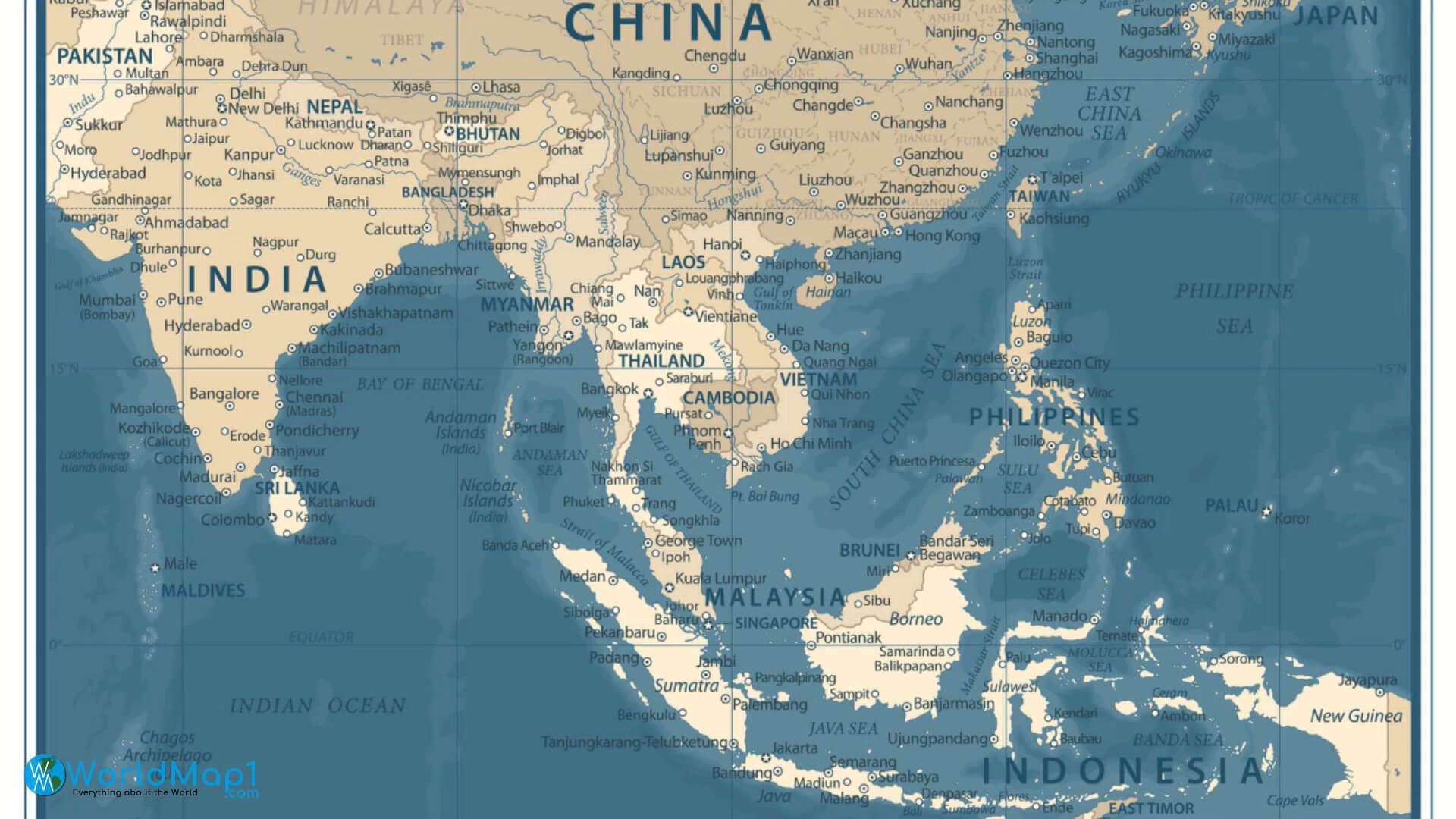 Asian Countries Maps, Satellite Images from Space 4