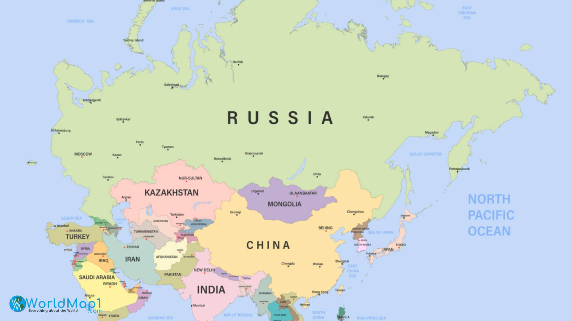 Asian Countries Maps, Satellite Images from Space 3