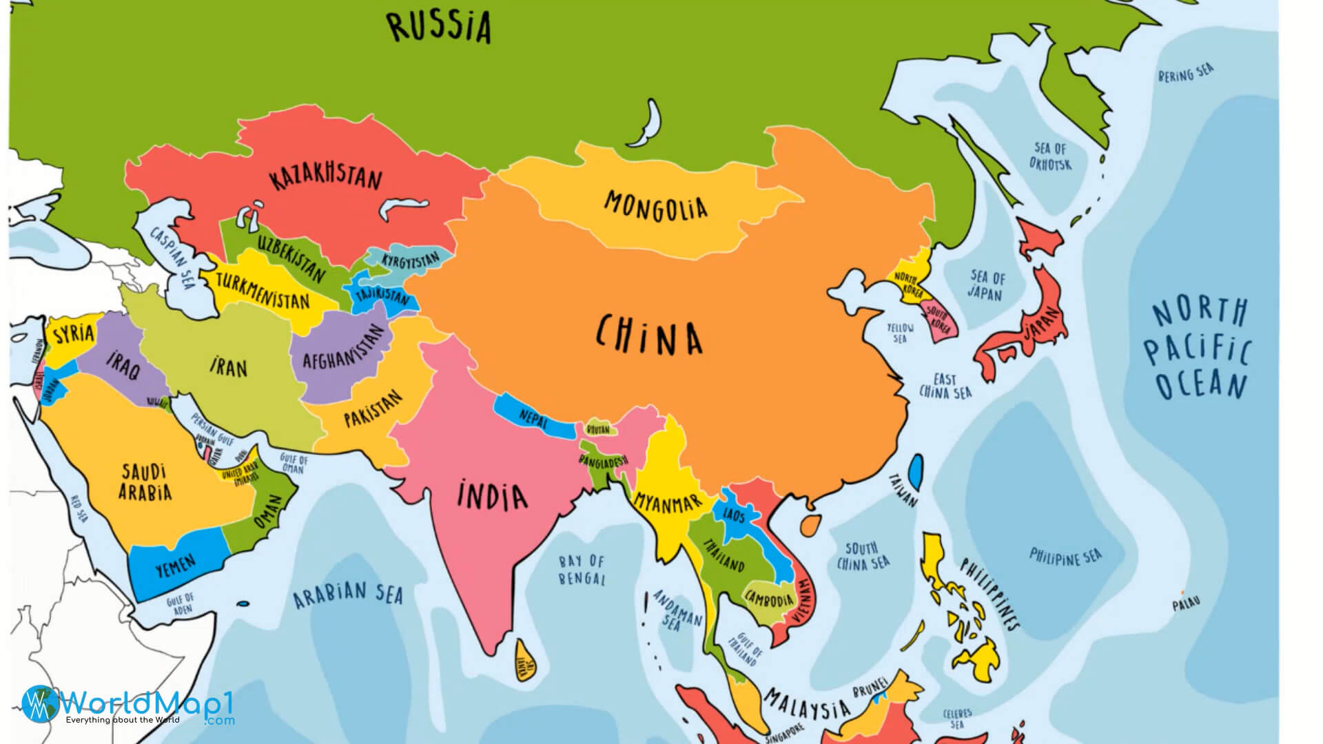 Asian Countries Maps, Satellite Images from Space 5