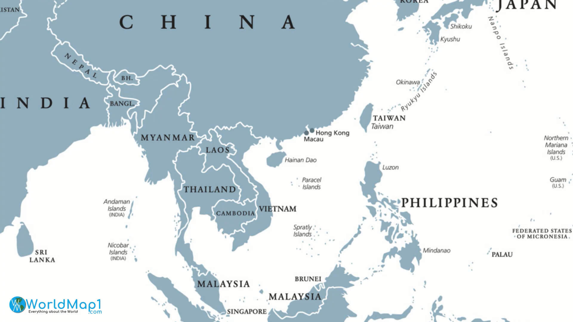 Asian Countries Maps, Satellite Images from Space 2