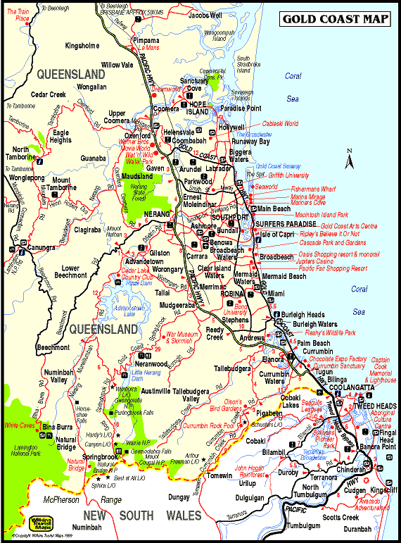 Gold Coast Map - Australia Gold Coast Map - Australia