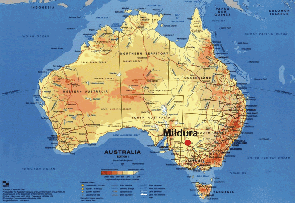 Mildura Map - Australia