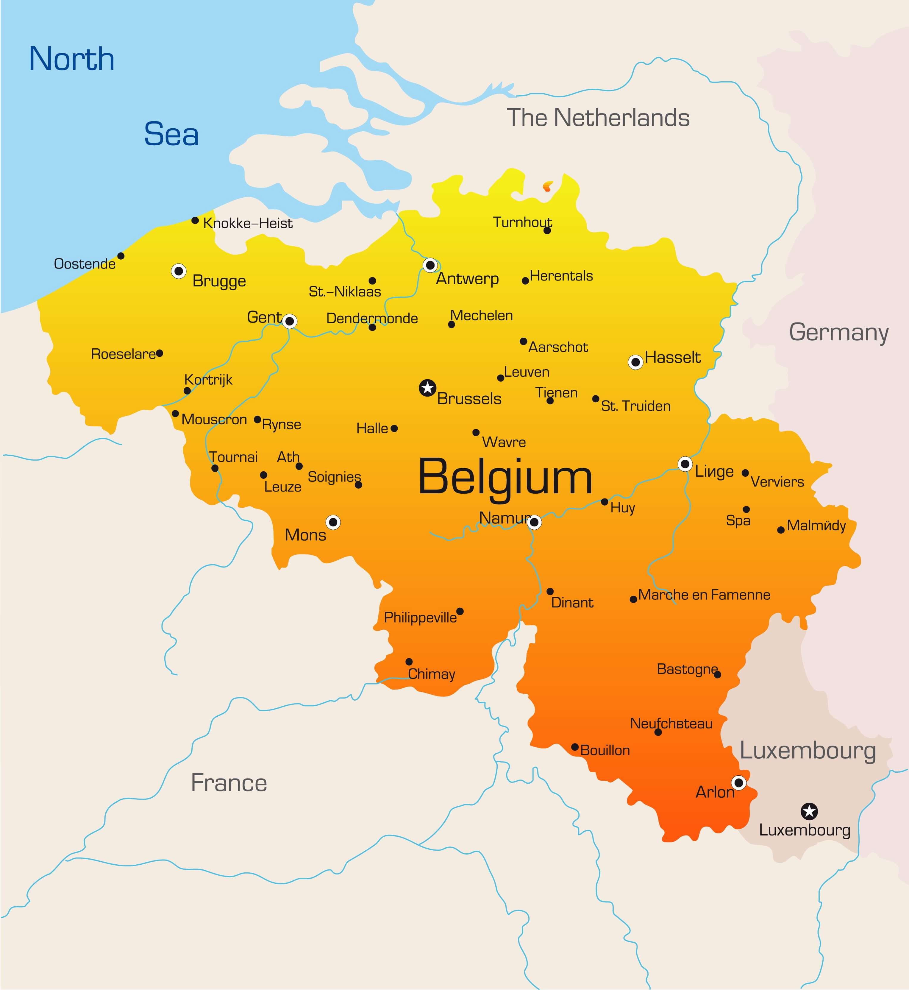 Map Belgium Map Belgium