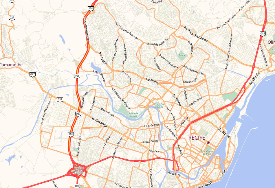 Recife Map - Brazil