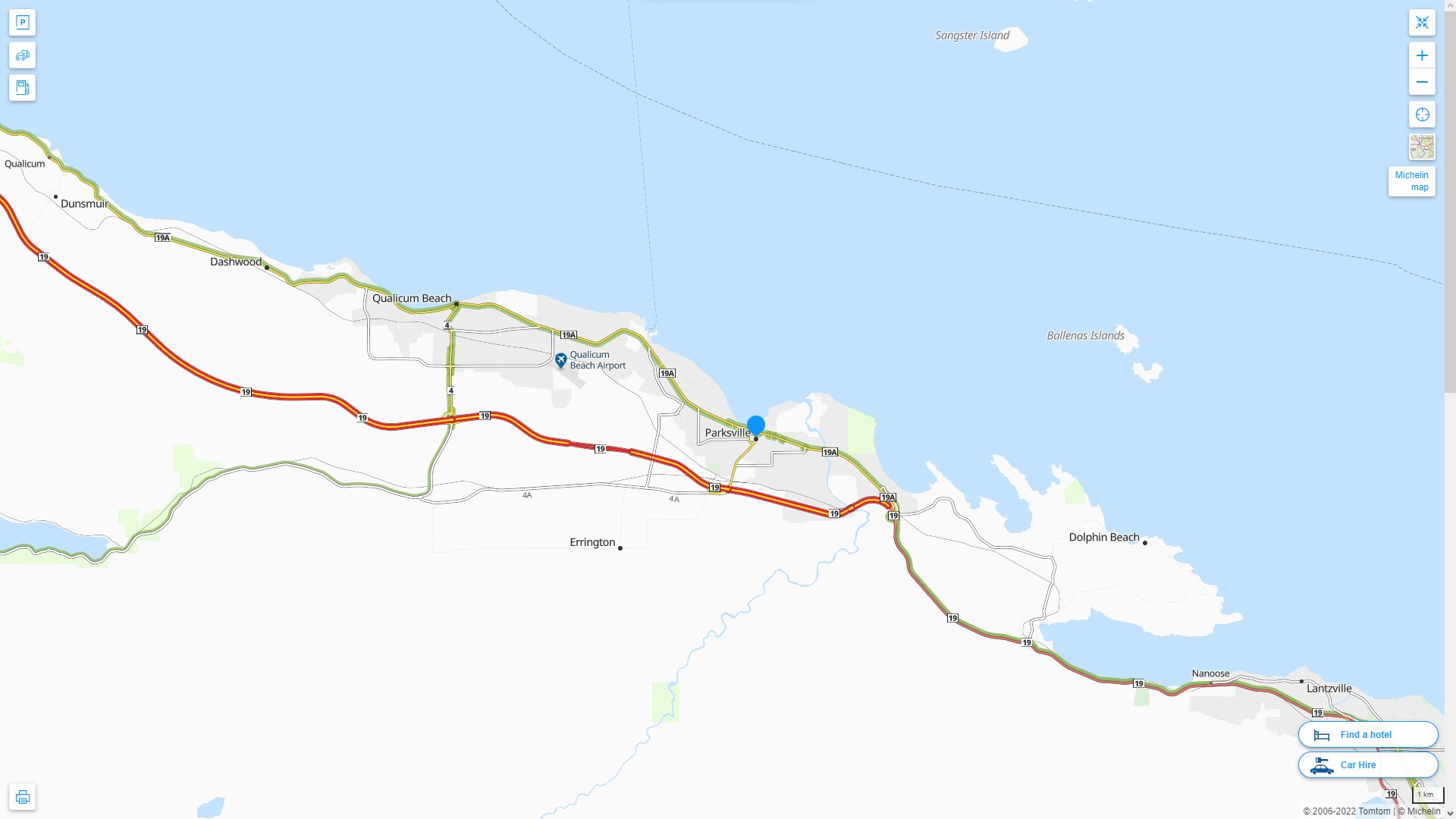 Parksville Map - Canada