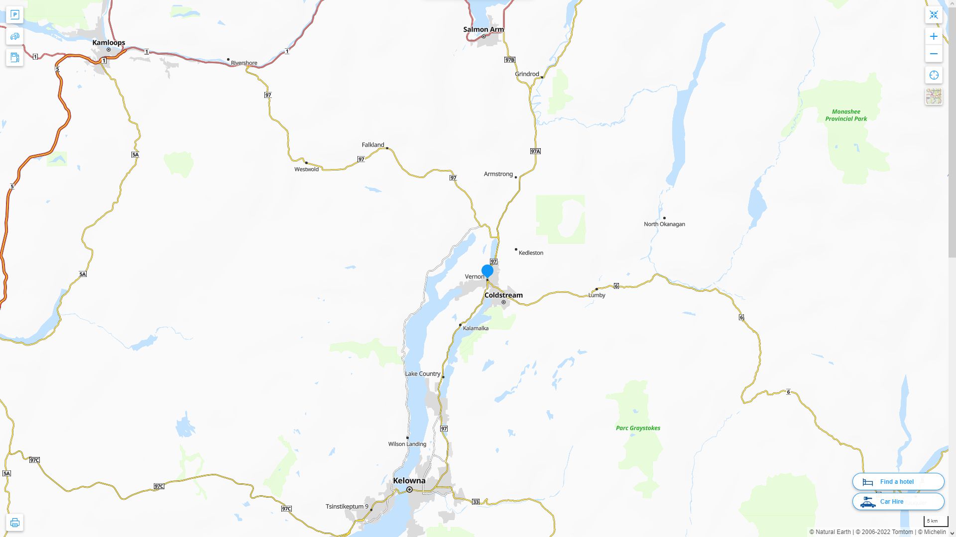 Vernon Map - Canada