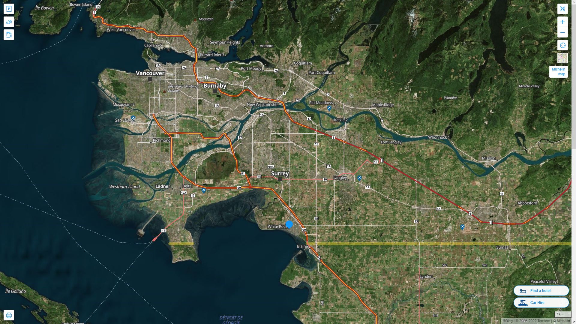 White Rock Map - Canada