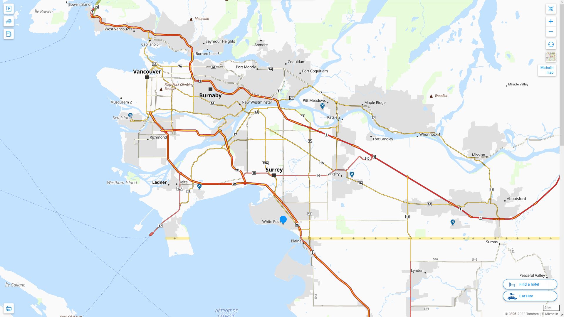 White Rock Map - Canada