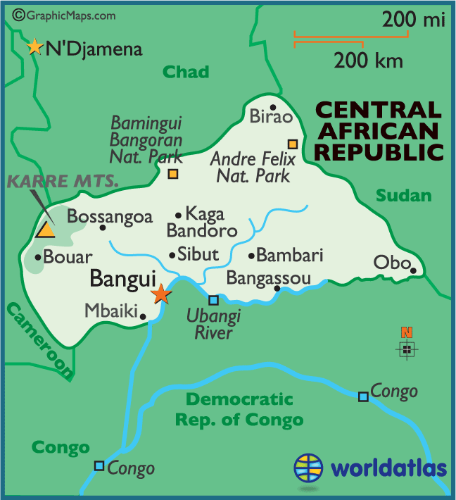 Central African Republic Map