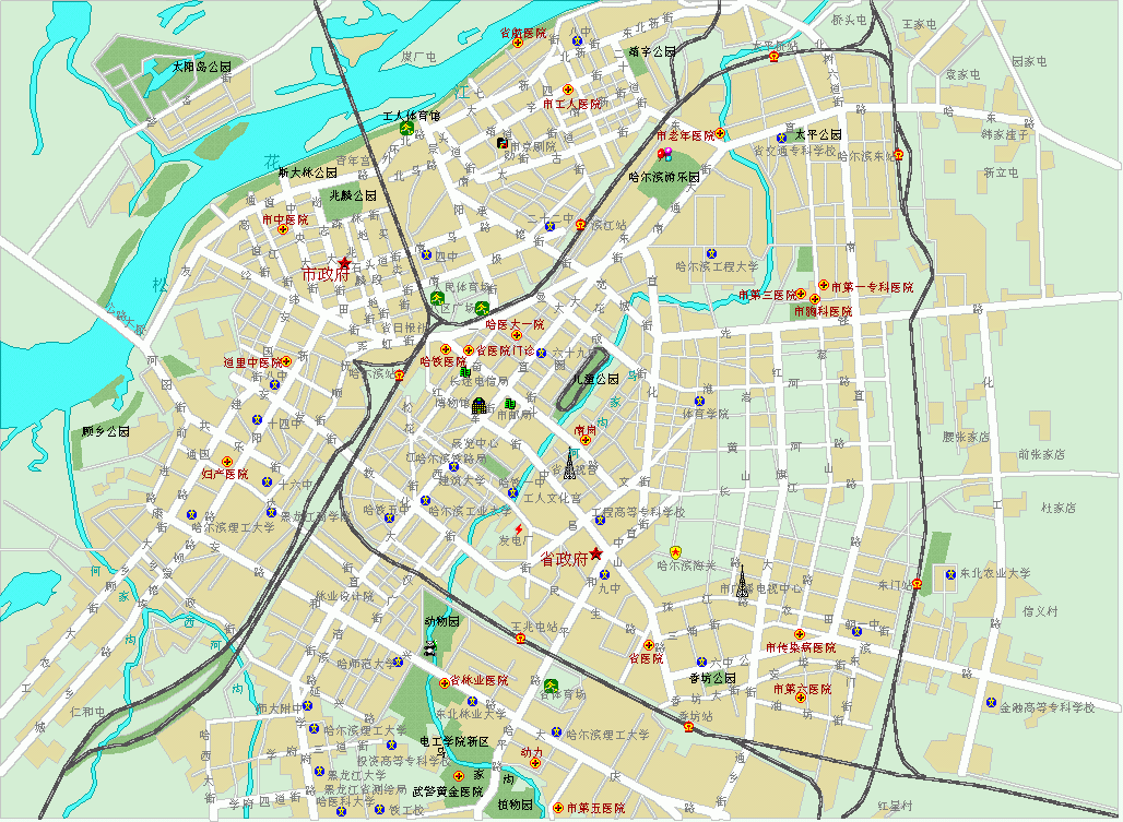 Harbin Map - China