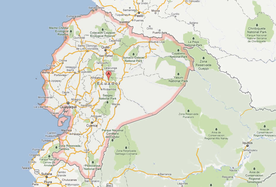 Map of Ecuador South America