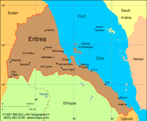 Asmera Map - Eritrea