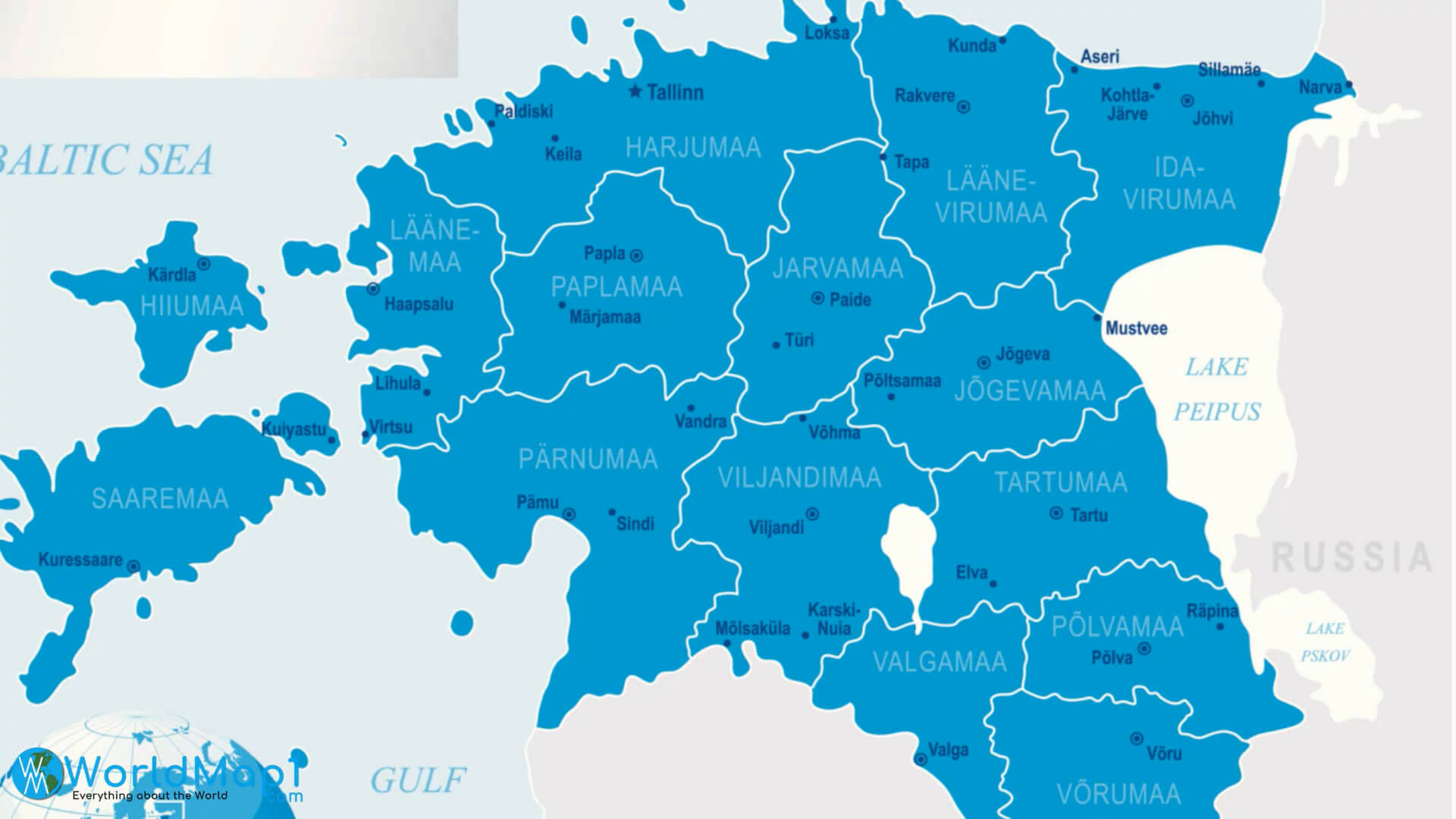 Estonia Free Printable Map