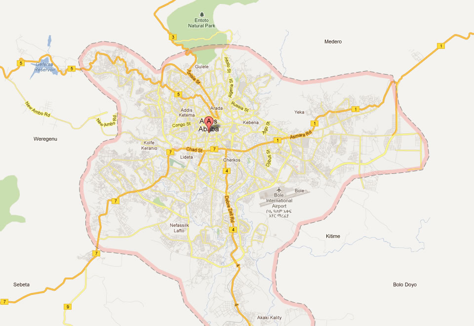 Addis Ababa Map