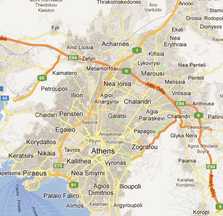 Athens Map - Greece