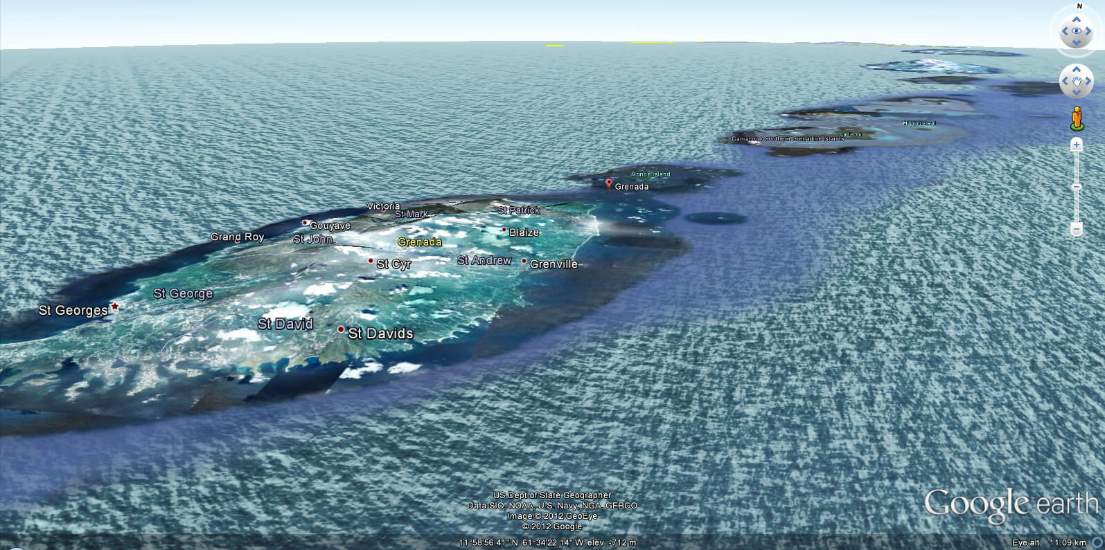 Road Map of Grenada Island