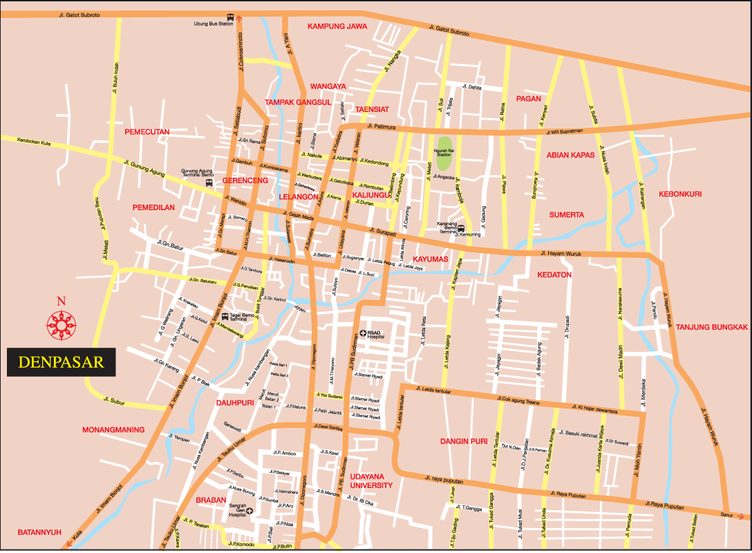 Denpasar Map - Indonesia Denpasar Map - Indonesia