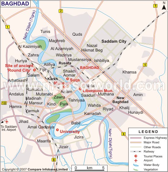 Baghdad Map Iraq
