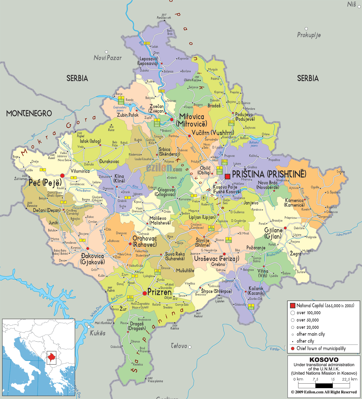 Kosovo Map Kosovo Map
