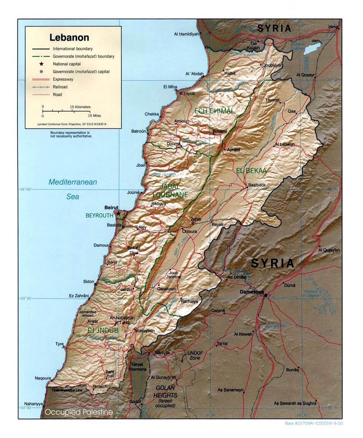 Lebanon Map - Lebanon