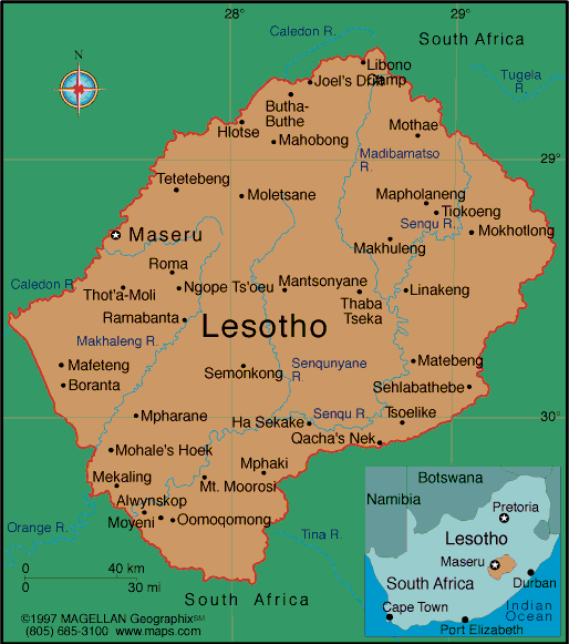 Lesotho Map