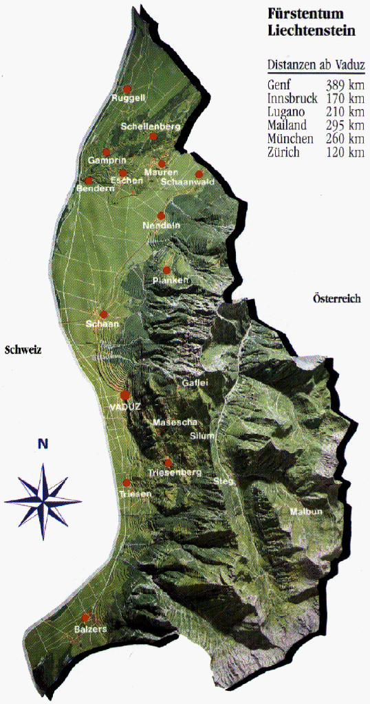 Liechtenstein Map - Liechtenstein