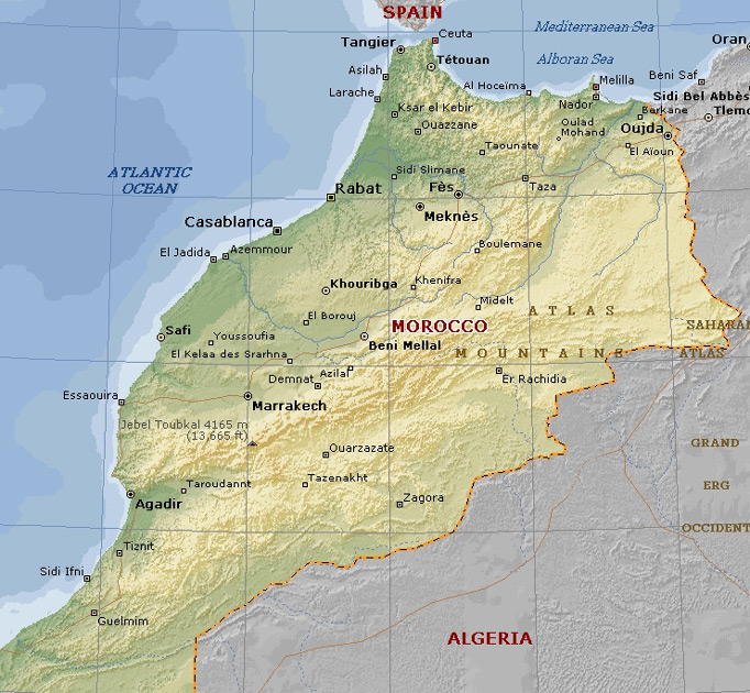 Oujda Map - Morocco