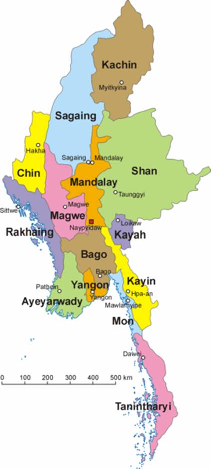 Mandalay Map - Myanmar