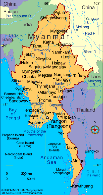 Myanmar Map - Myanmar Myanmar Map - Myanmar