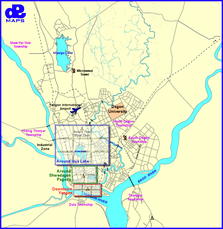 Yangon Map - Myanmar