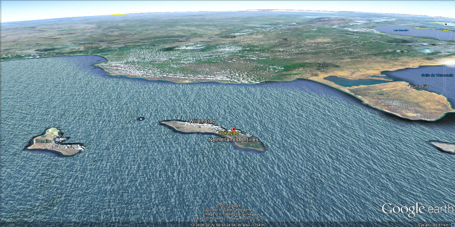 Map of Netherlands Antilles Islands