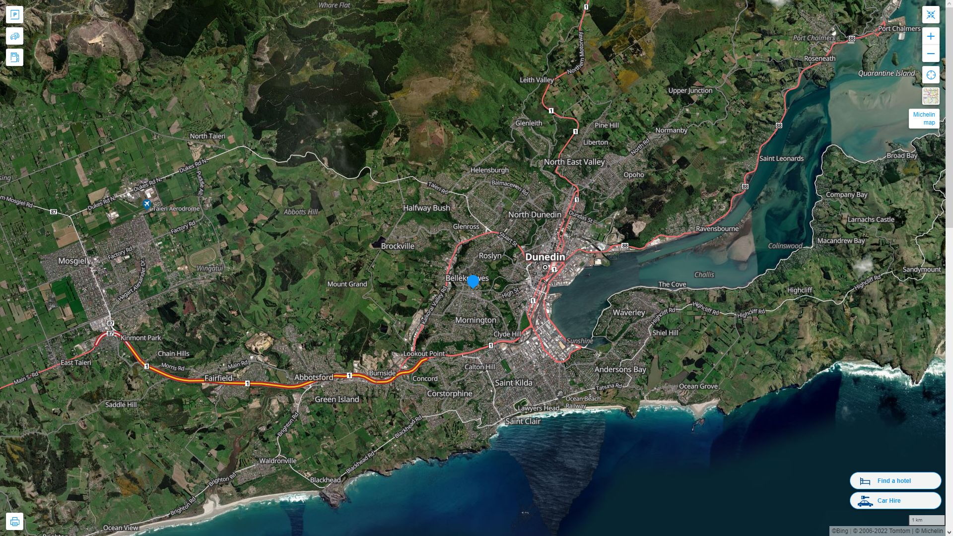 Dunedin Map - New Zealand
