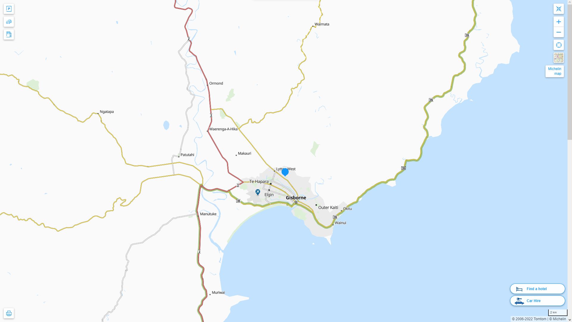 Gisborne Map - New Zealand