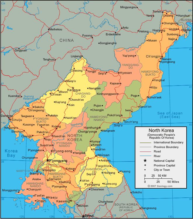 North Korea Map - North Korea