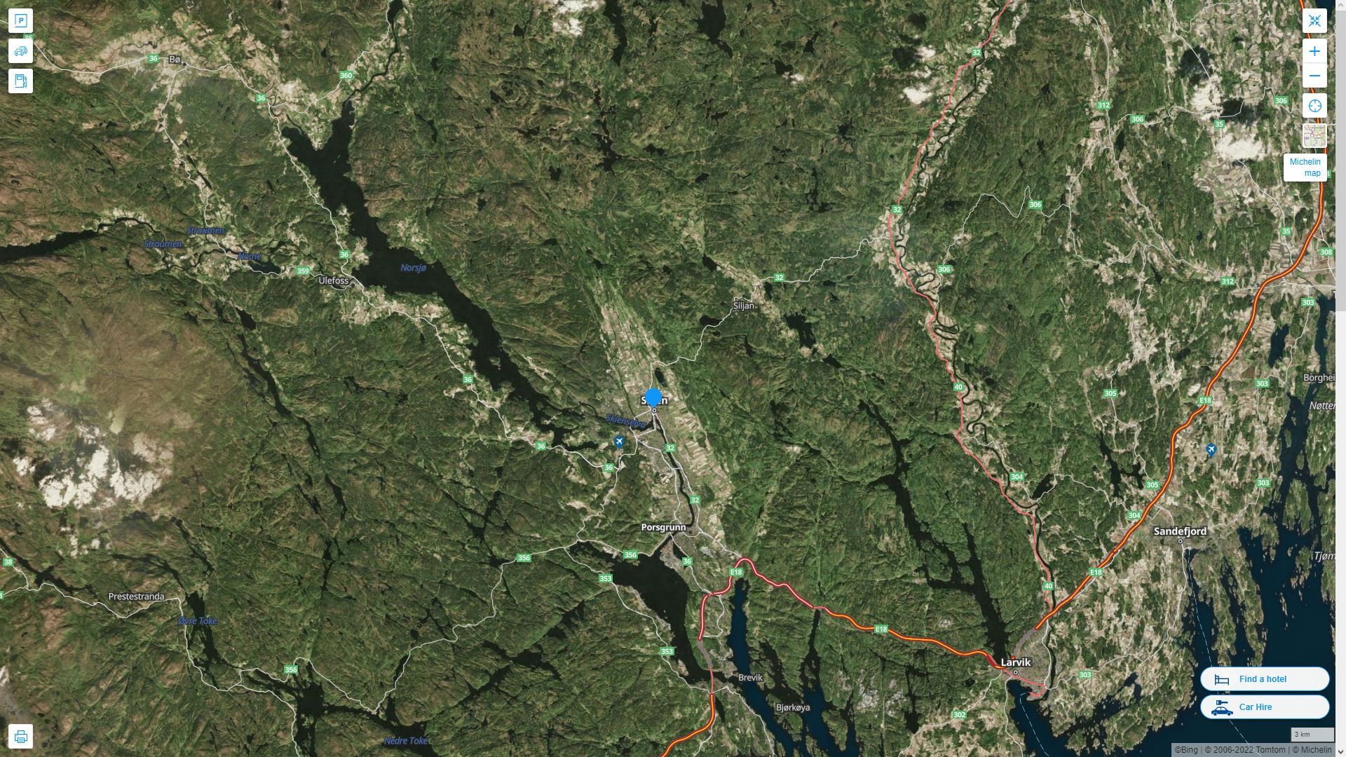 Skien Map - Norway