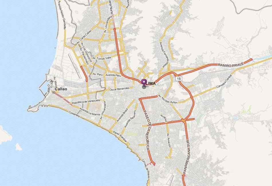 Lima Map - Peru