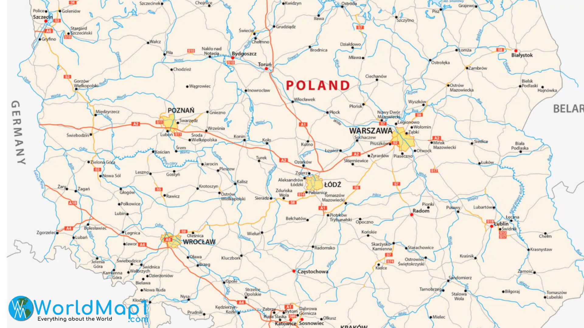 Large Poland Maps