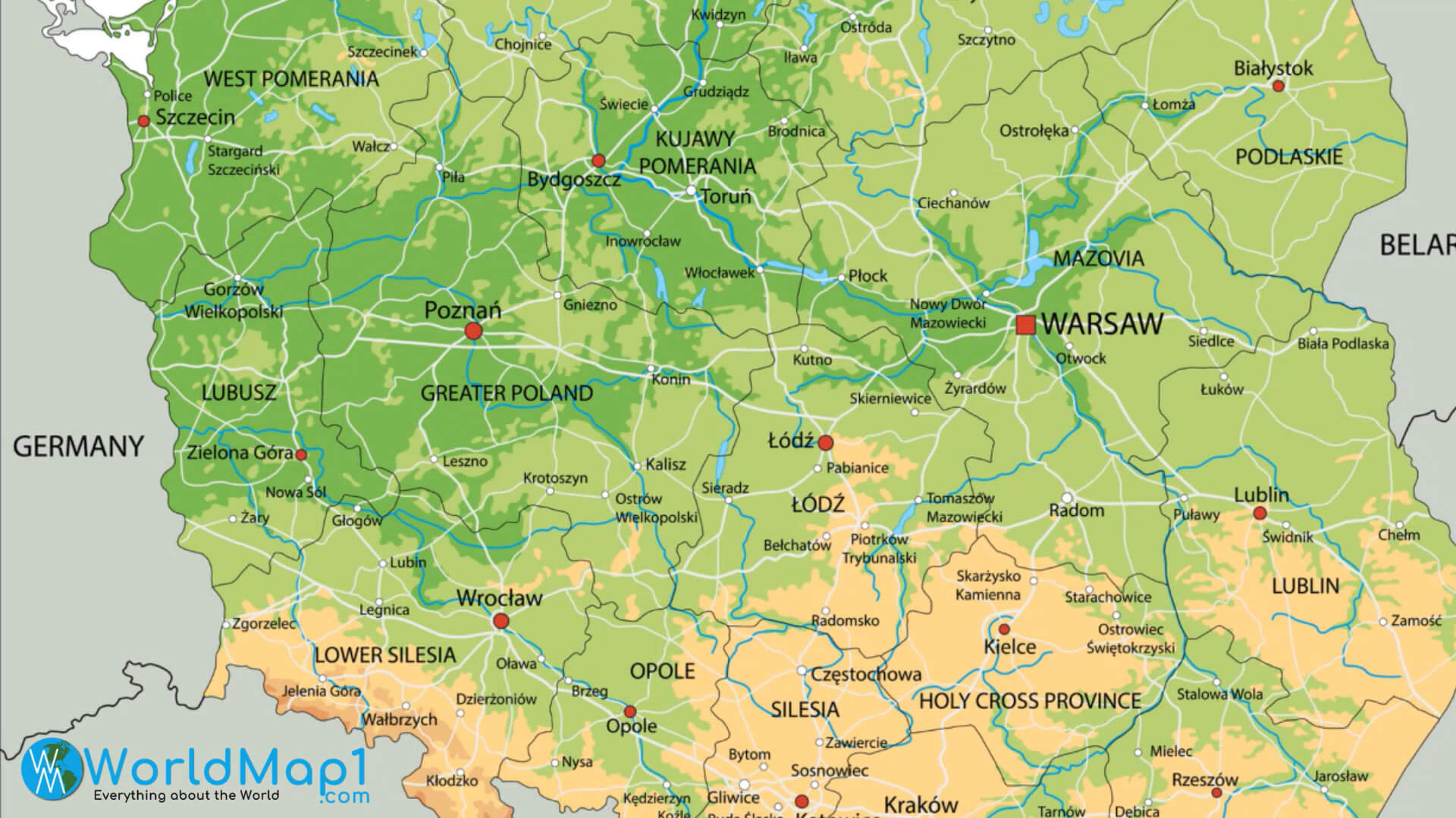High Detailed Poland Map