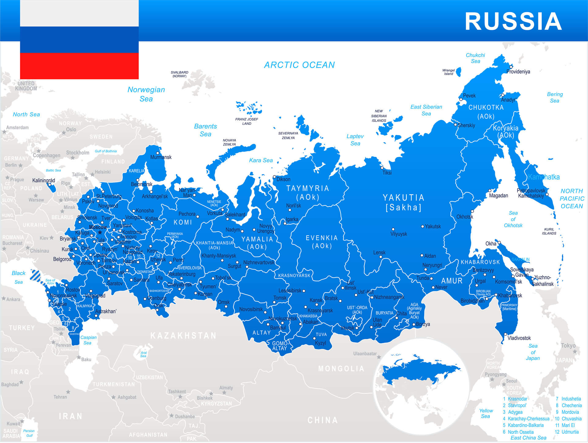Map of Russian Federation