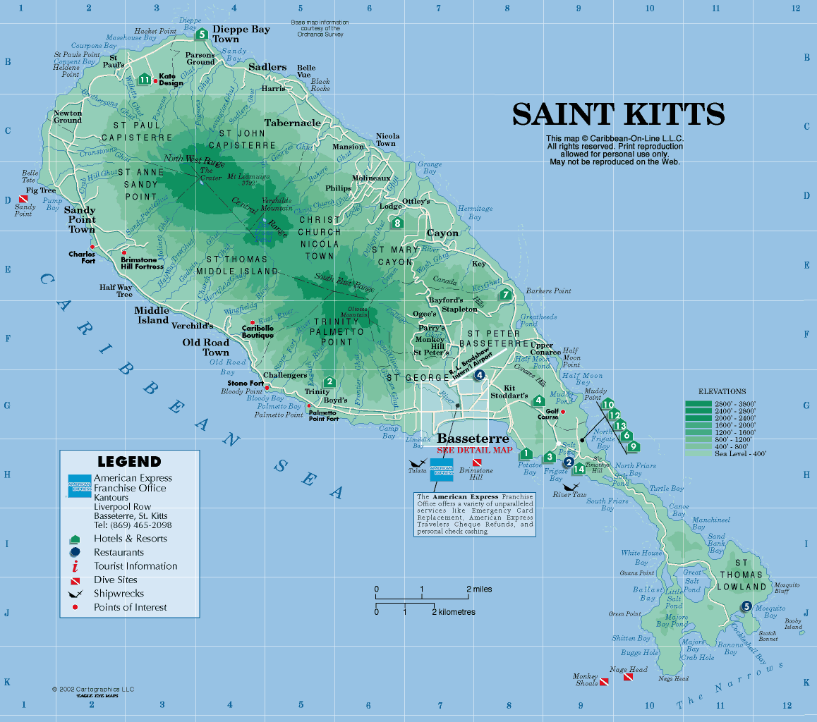 Saint Kitts and Nevis Map
