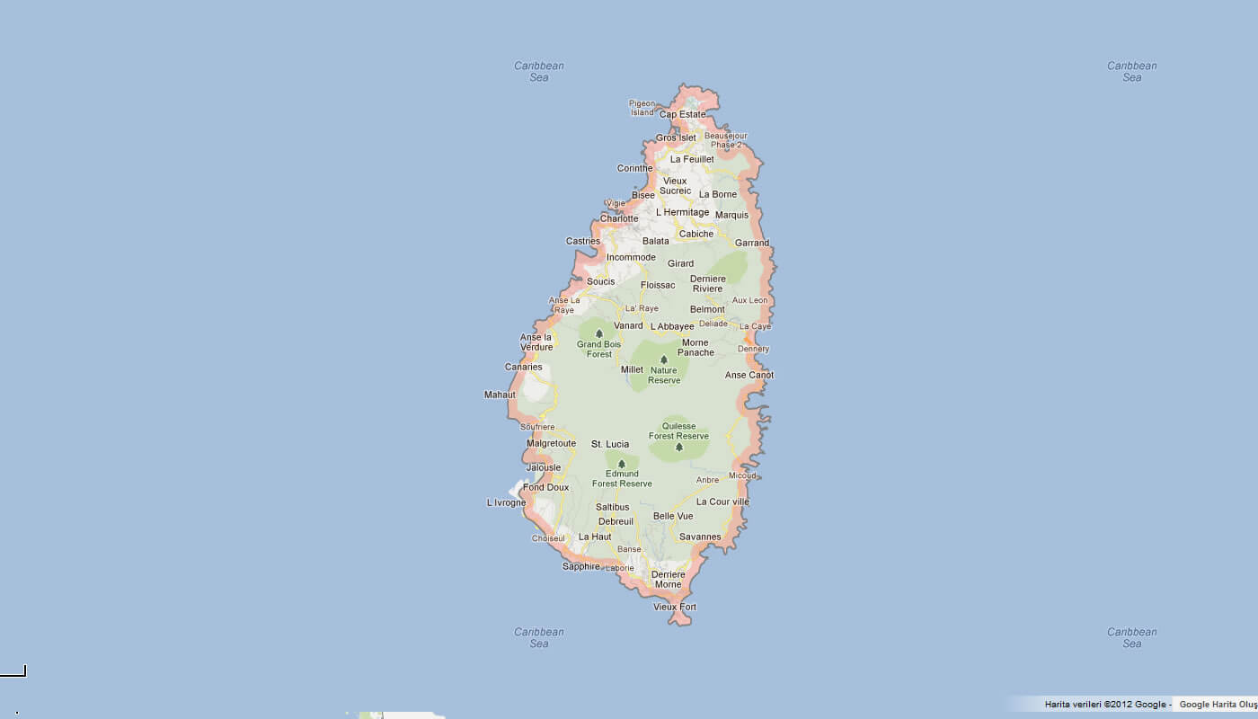 Saint Lucia Map