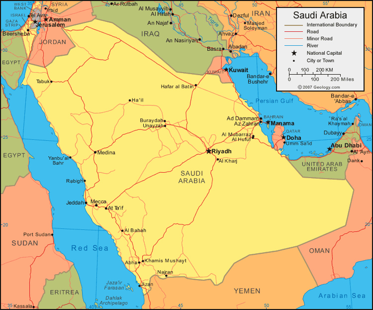 Saudi Arabia Map - Saudi Arabia